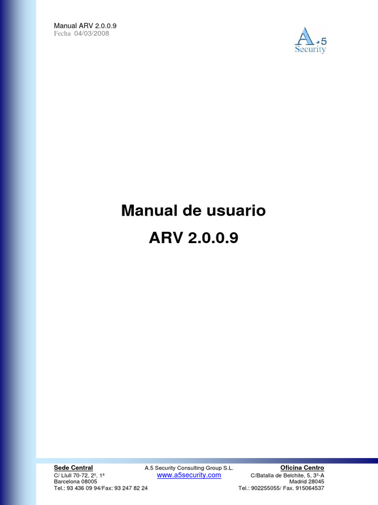 Manual de Usuario ARV 2.0.0.9 | PDF | Archivo de computadora | Contraseña