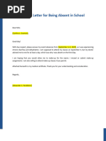 Sample Excuse Letter for Absence | PDF