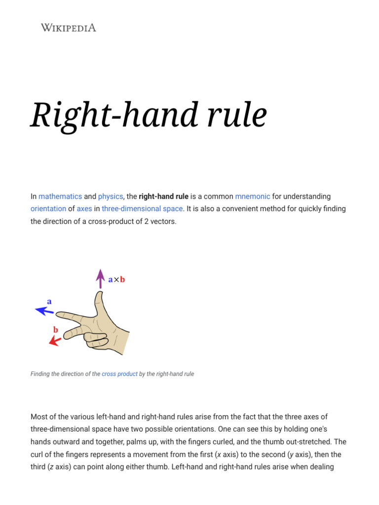 Right-Hand Rule - Wikipedia | PDF
