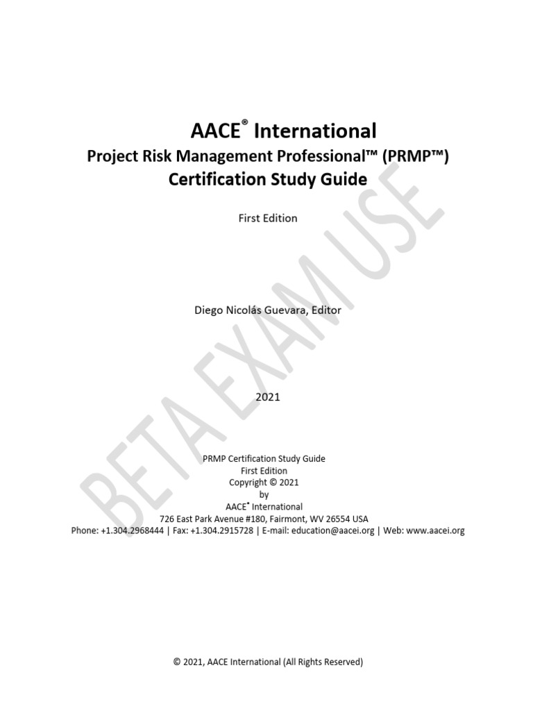 Aace International: Certification Study Guide | PDF | Risk Management ...