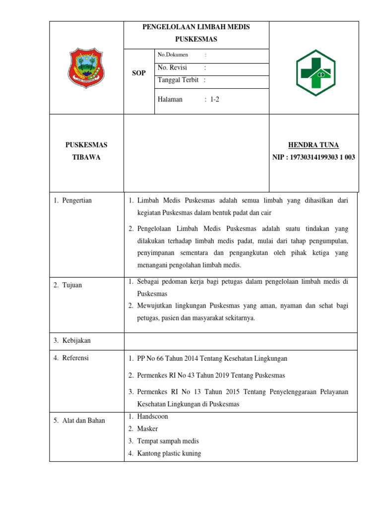 Pengelolaan Limbah Medis Puskesmas TBW | PDF | Pengembangan Diri | Kesehatan Holistik