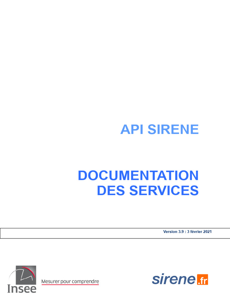 INSEE Documentation API Sirene Services-V3.9 | PDF | World Wide Web ...