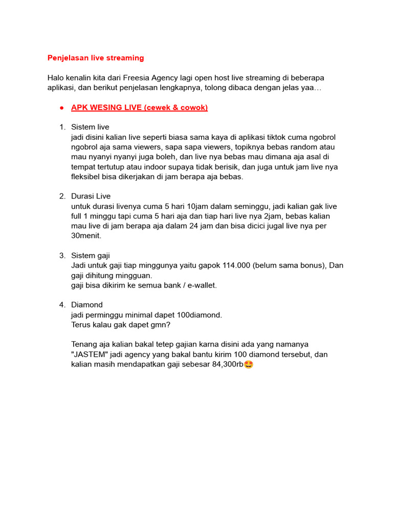 Penjelasan Live Streaming | PDF