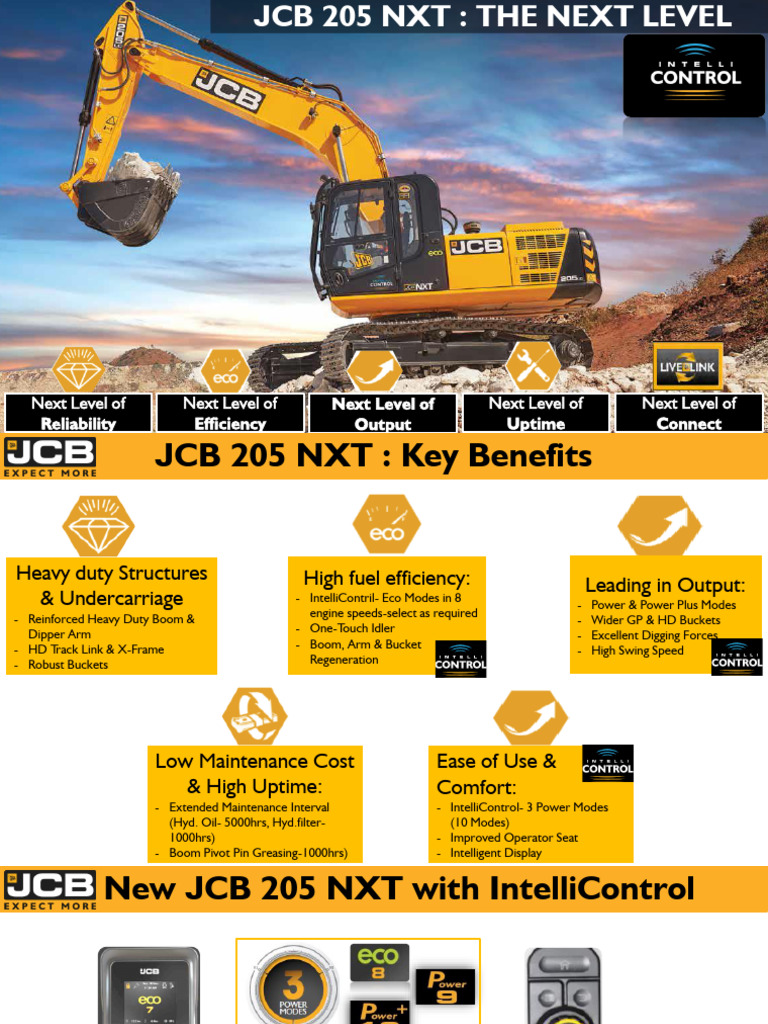 JCB 205 NXT Product Presentation | PDF | Filtration | Engines