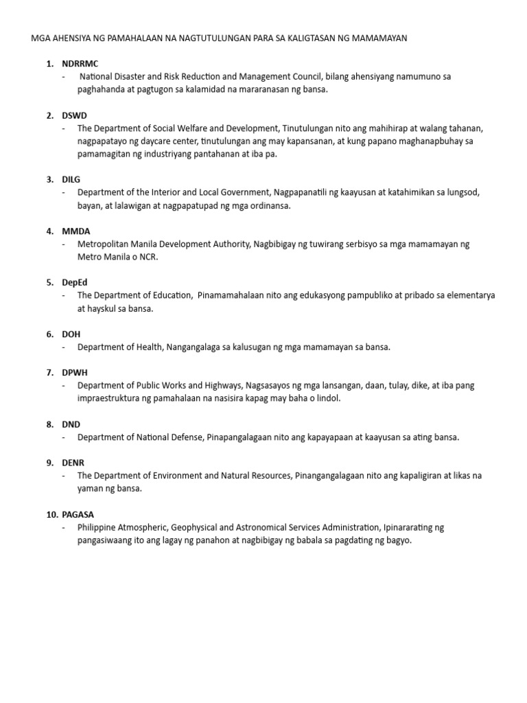 Ahensiya NG Pamahalaan | PDF
