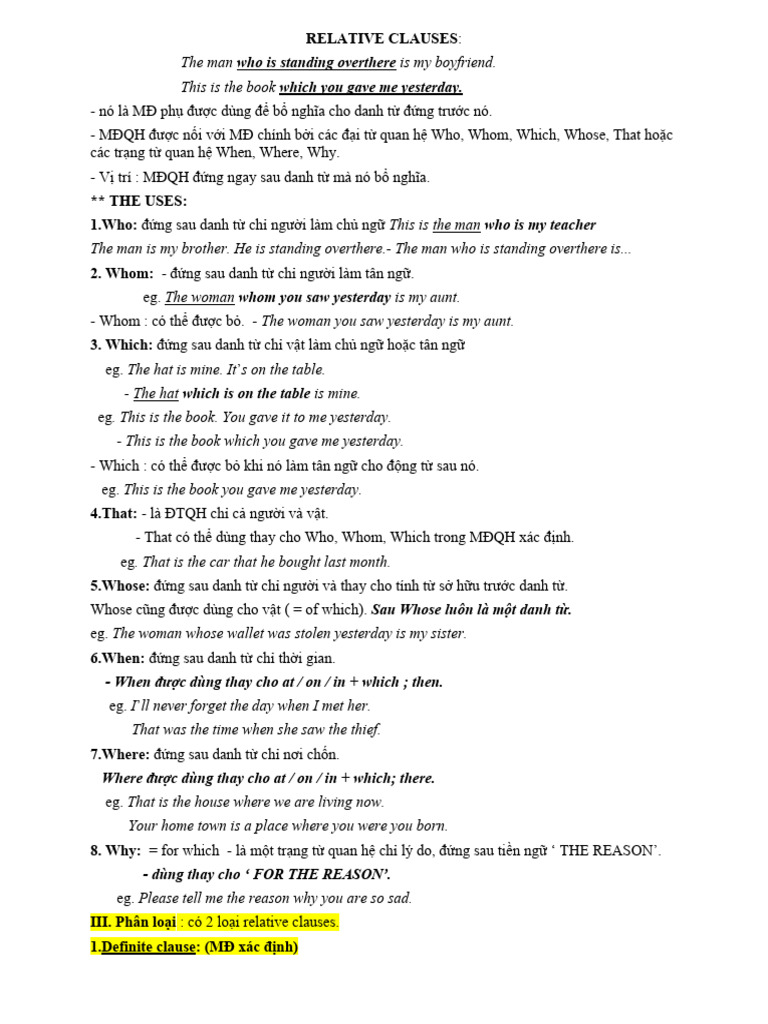 Relative Clauses | PDF