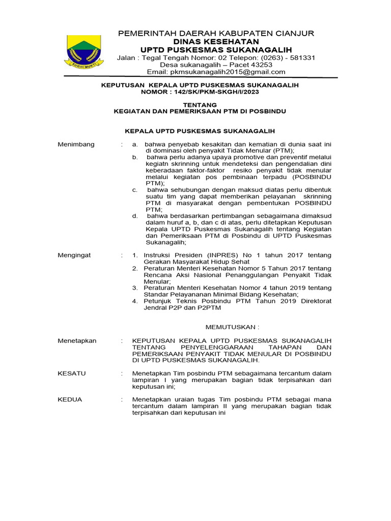 4.5.1 EP D SK Tentang Pemeriksaan PTM Di Posbindu | PDF