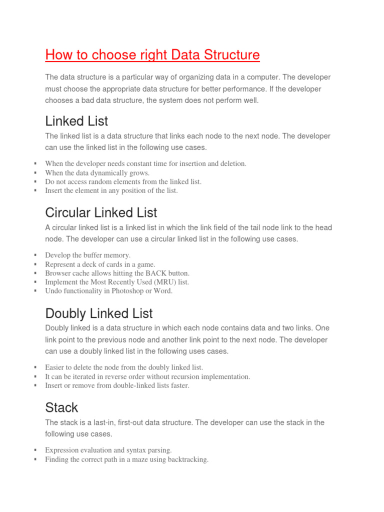 How To Choose Right Data Structure | PDF | Algorithms | Computer Science
