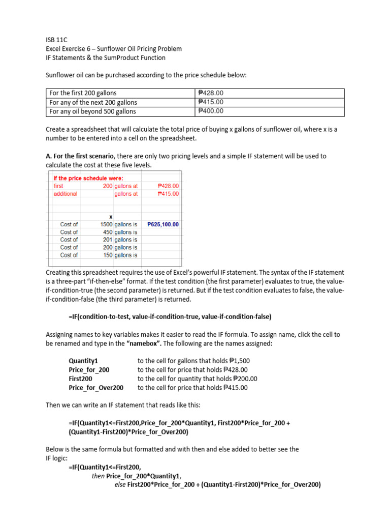 Excel Exercise 6 2023 Pdf Parameter Computer Programming Matrix 0251