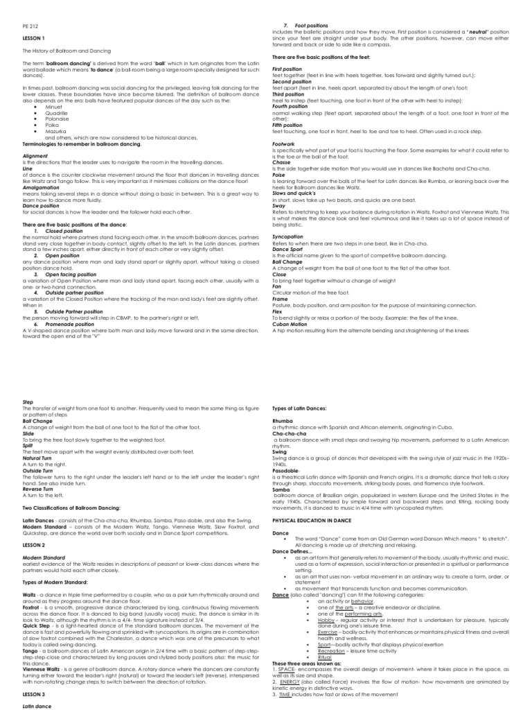 PE 212 Reviewer | PDF