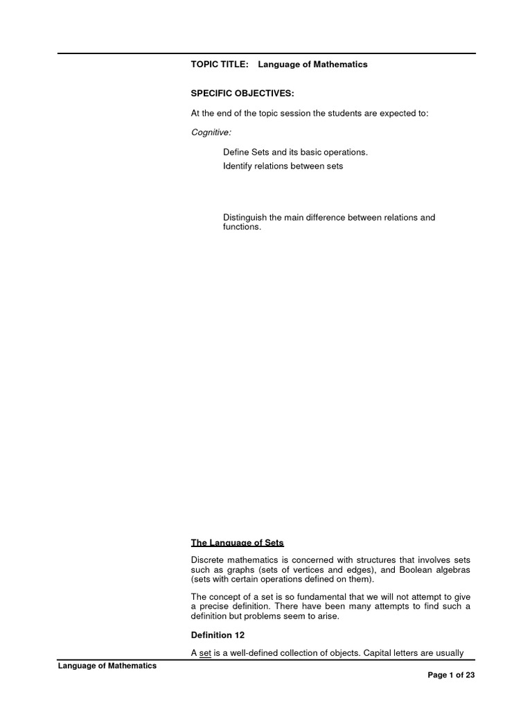 Sets Relations Functions | PDF | Set (Mathematics) | Function (Mathematics)