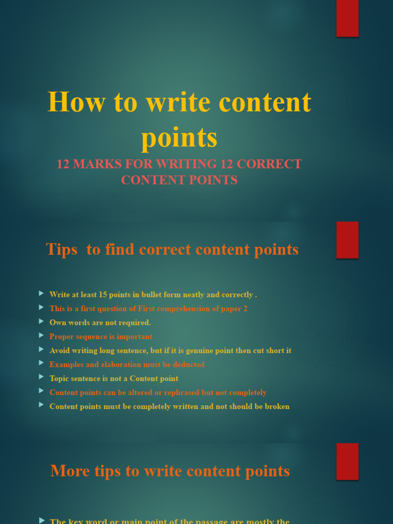 Writing Effective Content Points | PDF