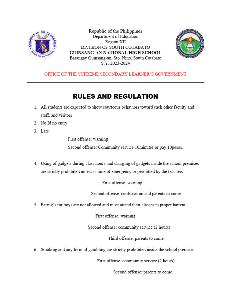 SSLG Rules Final | PDF