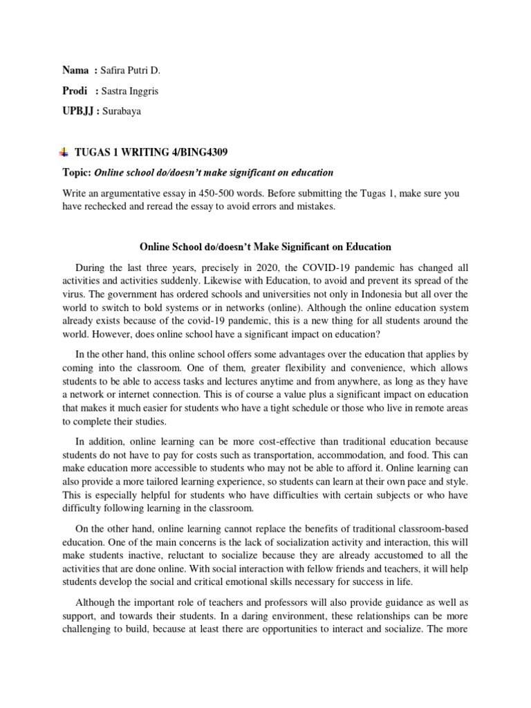 Tugas 1 Writing 4 | PDF