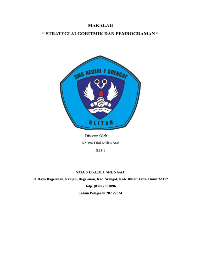 Makalah Strategi Algoritma Dan Pemrograman Keisya | PDF