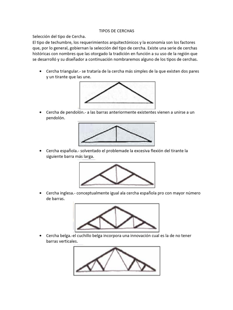 Tipos de Cerchas y sus Usos | PDF | Hogar, jardinería y bricolaje | Arte