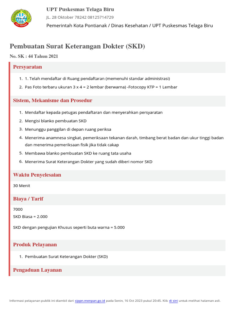 Pembuatan Surat Keterangan Dokter SKD | PDF