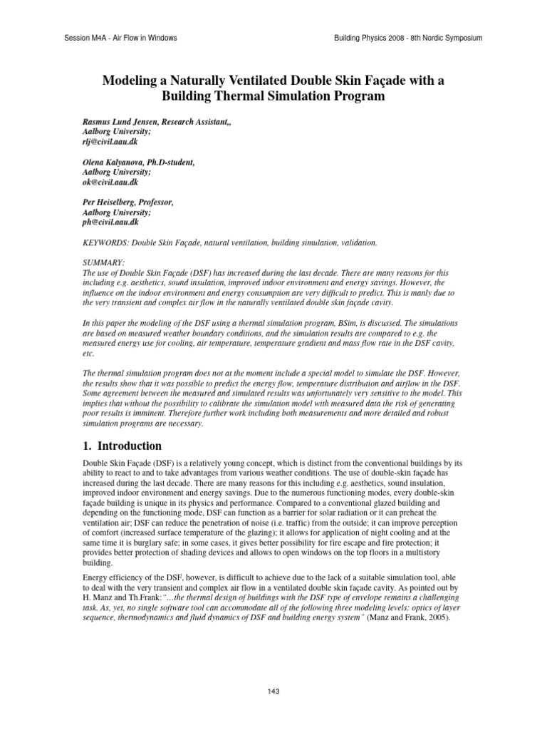 Modeling A Naturally Ventilated Double Skin Façade With A Building ...