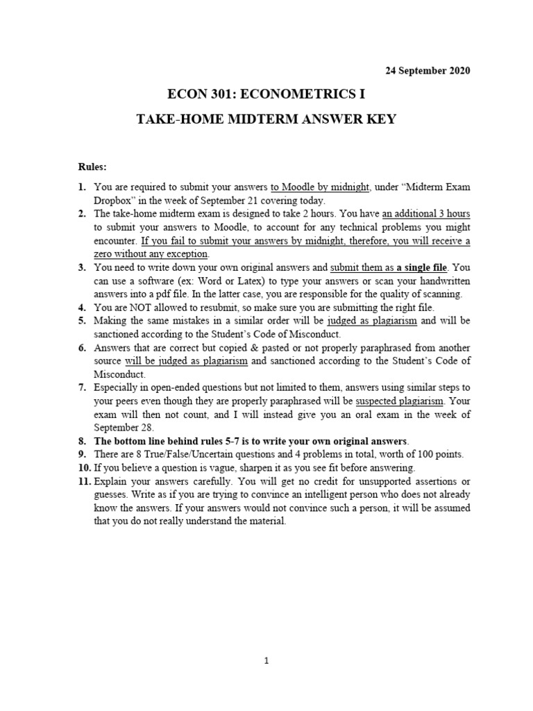 ECON 301 - Midterm - F2020 Answer Key - pdf-1601016920671 | PDF ...
