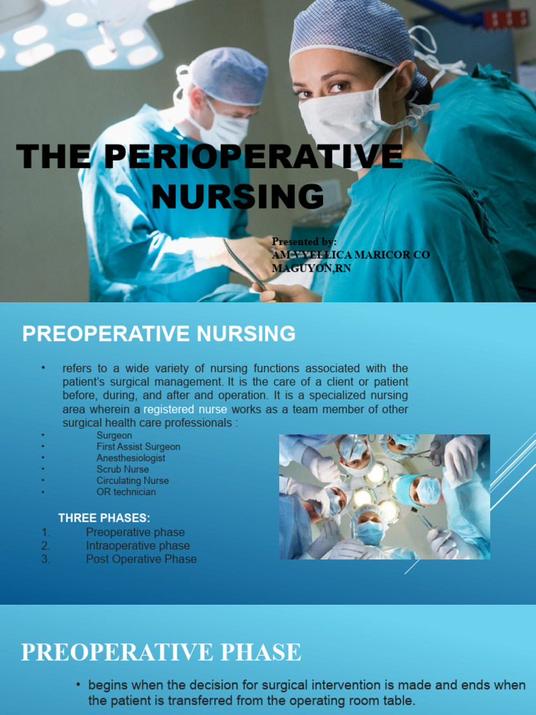 Phases of Perioperative Nursing Care | PDF | Surgery | Perioperative