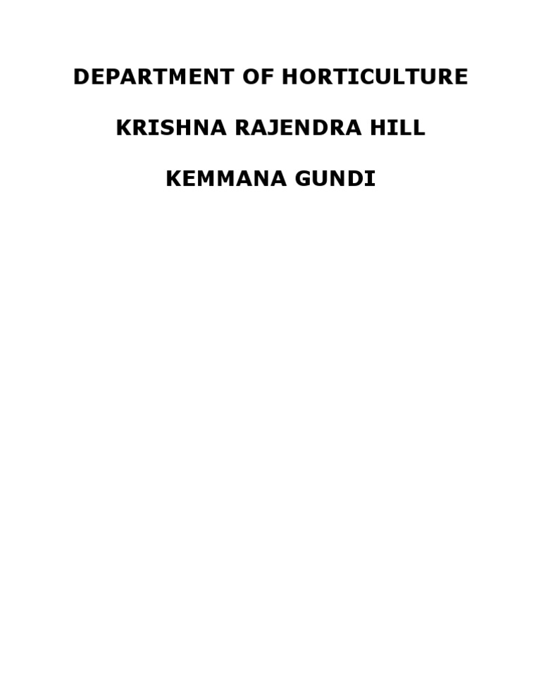 Horticulture Department Overview | PDF