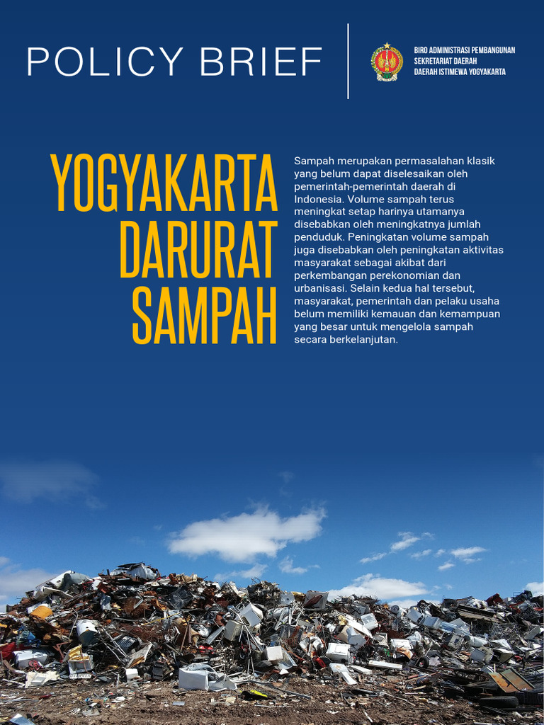 Contoh Policy Brief - Yogyakarta Darurat Sampah | PDF
