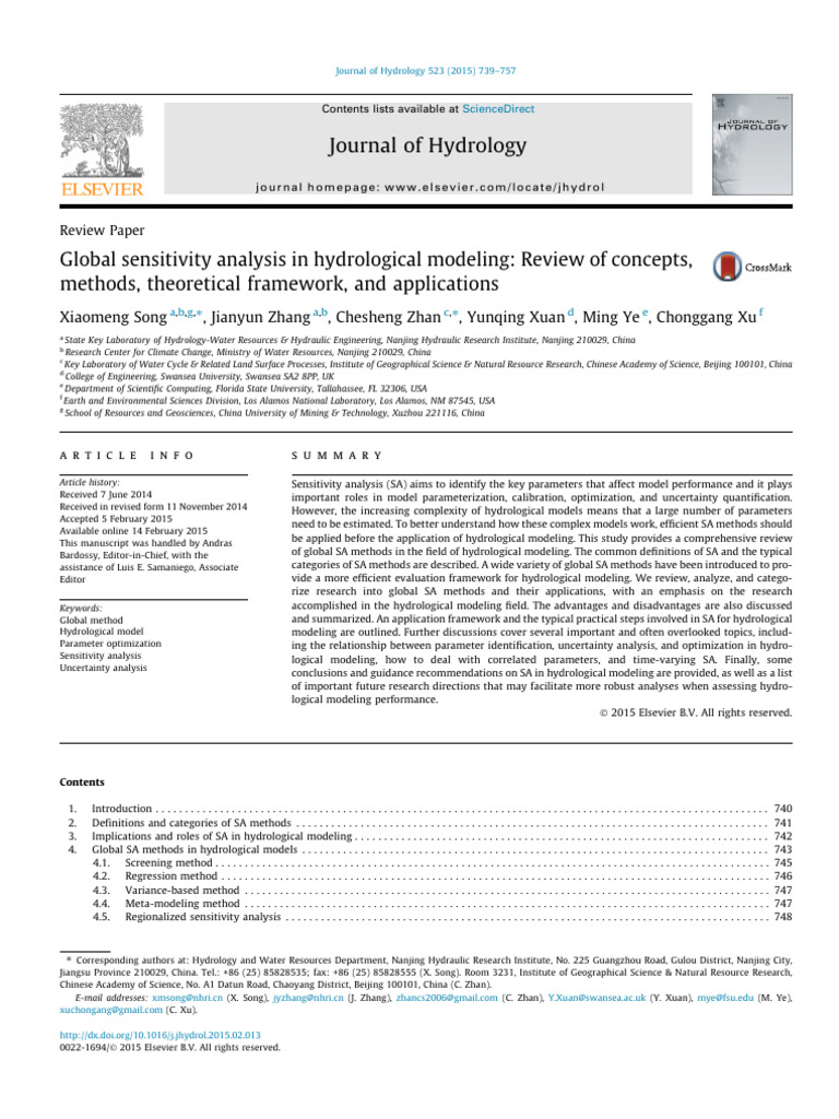 Global Sensitivity Analysis in Hydrological Modelling Review of ... Global Sensitivity Analysis in Hydrological Modelling Review of ...
