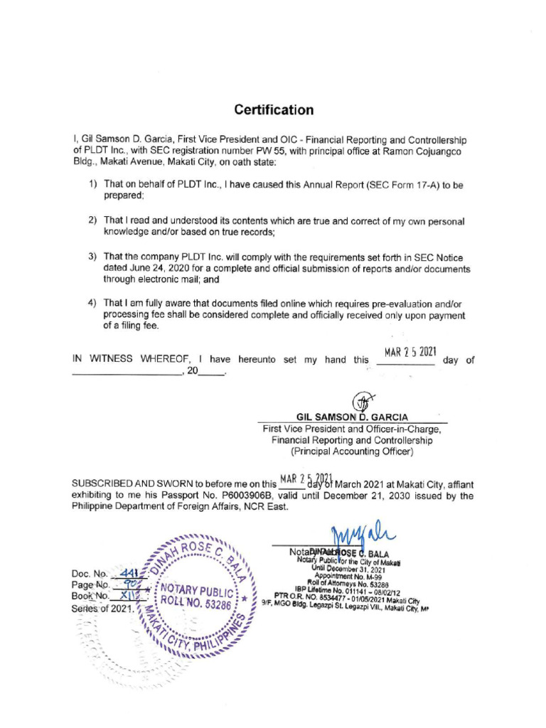 2020 PLDT Audited Consolidated FS | PDF | Computer Security | Security