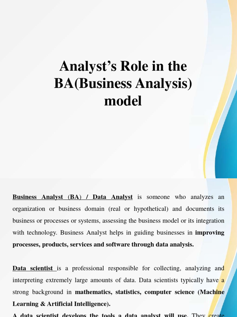 Analysts Role in The BA Model | PDF | Business Analysis | Data Analysis