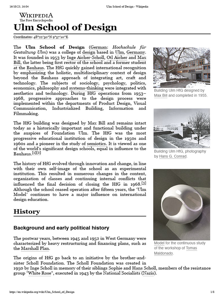 Ulm School of Design - Wikipedia | PDF