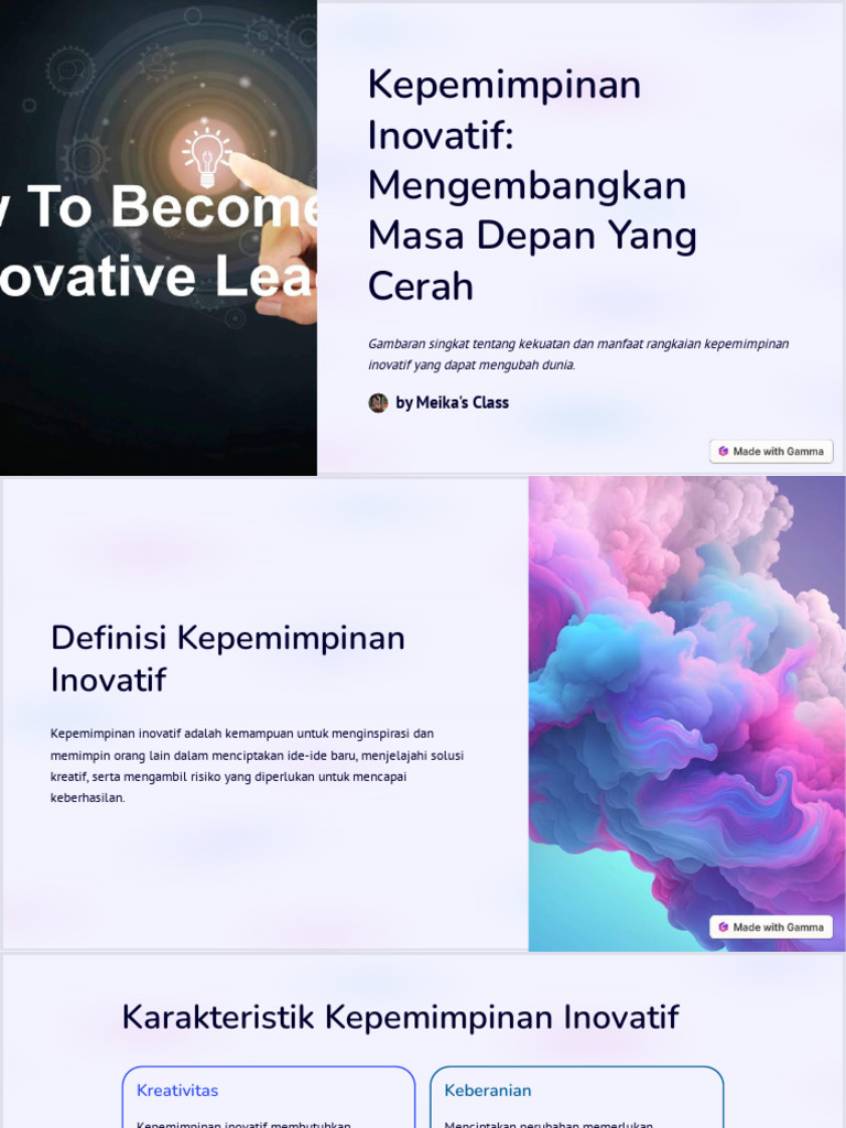 Kepemimpinan Inovatif Mengembangkan Masa Depan Yang Cerah Compressed | PDF