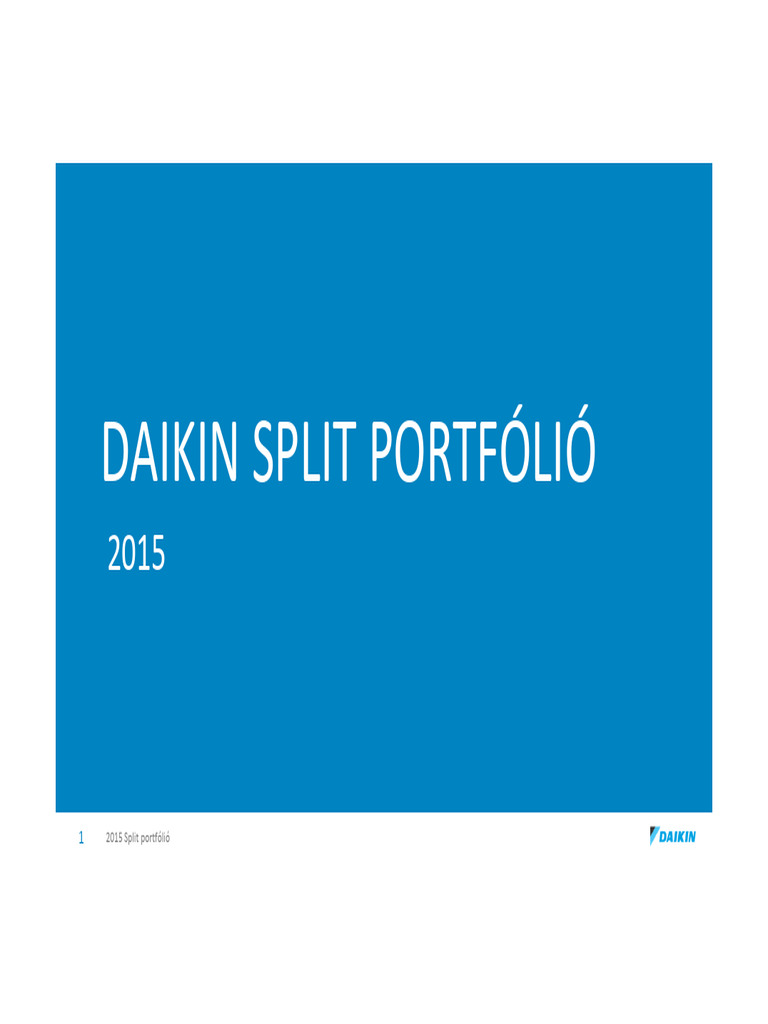 Daikin Split Portfolio 2015 | PDF