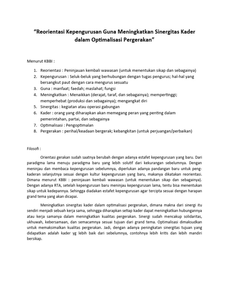 TOR Tema RTAR PMII Rayon Aufklarung 2020 | PDF