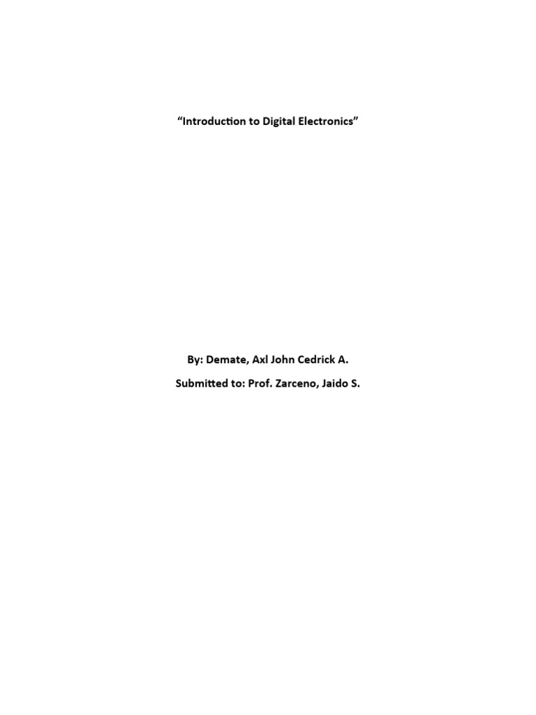 "Introduction To Digital Electronics | PDF | Digital Signal | Digital Electronics
