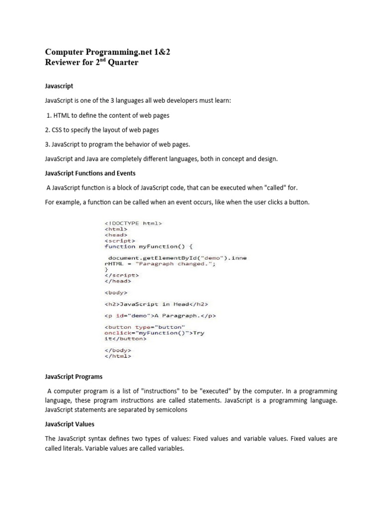 Reviewer | PDF | Java Script | Variable (Computer Science)