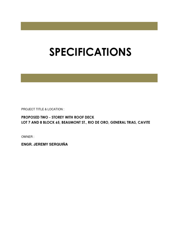 Materials Specification and General Notes | PDF