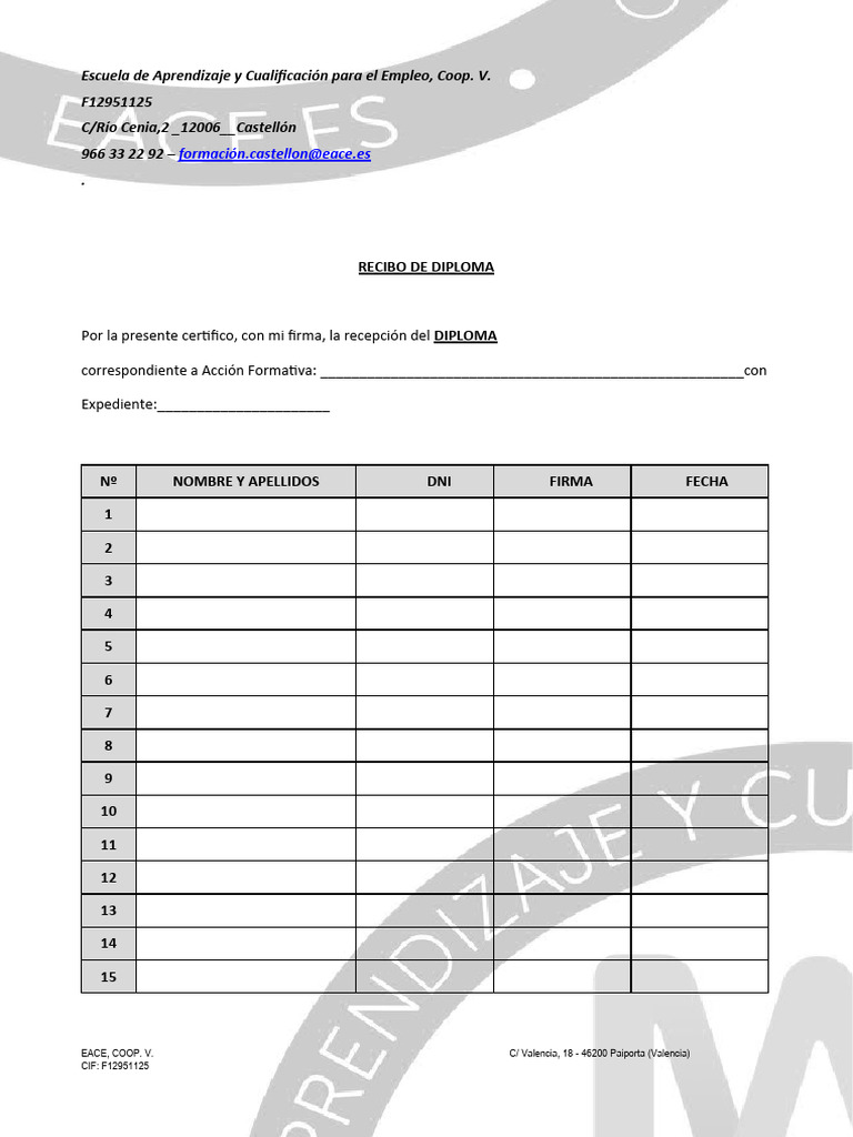 PLANTILLA RECIBI DIPLOMA FISICO.docx | PDF