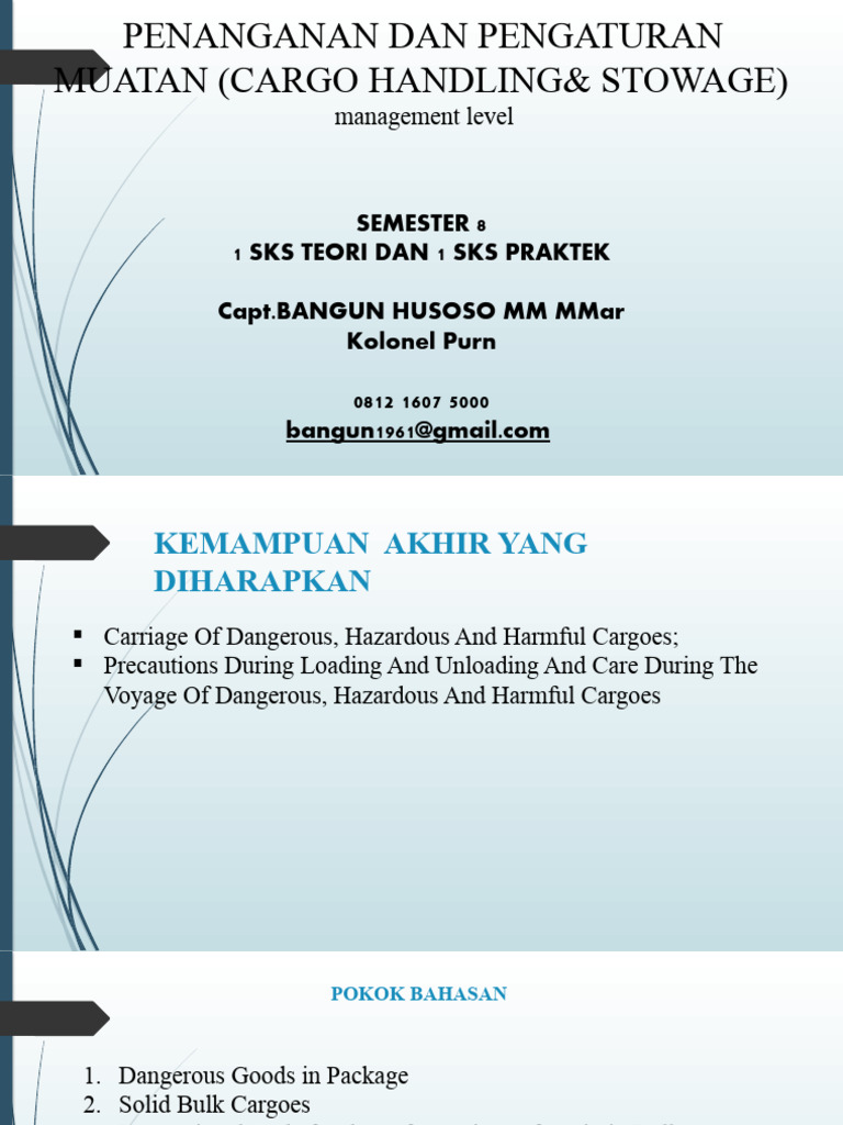 Penanganan Barang Berbahaya: PSN & DGL | PDF