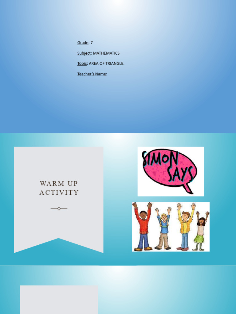 Area of Triangle Class 7 | PDF