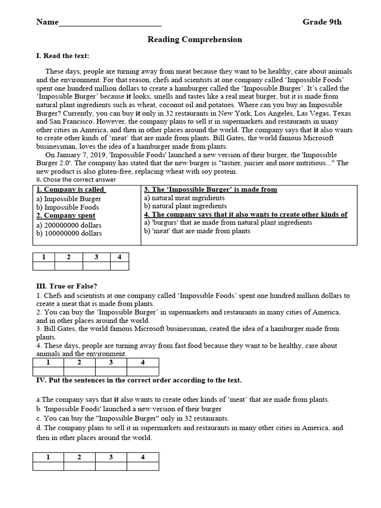 Reading 9th II Sem | PDF