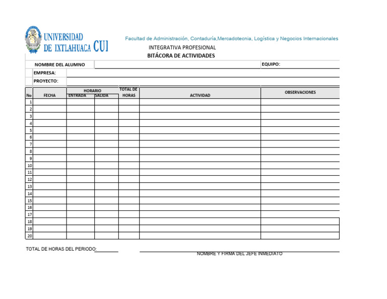 Formato para Bitacora | PDF