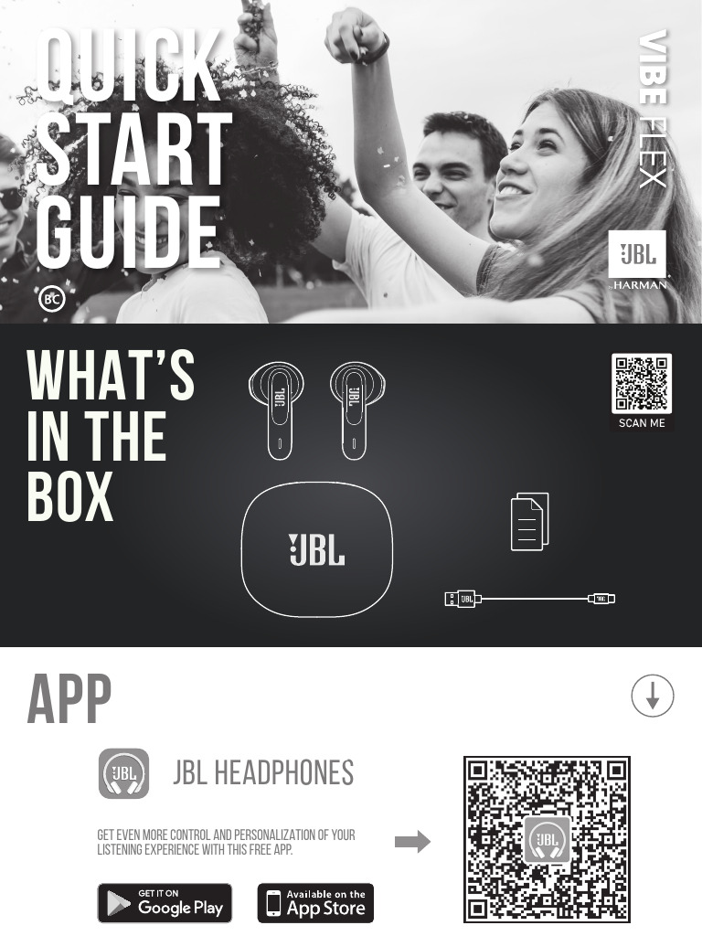 JBL - Vibe Flex - Quick Start Guide | PDF | Headphones | Bluetooth