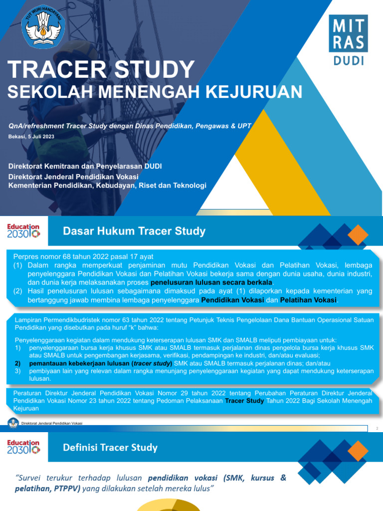 Desain Tracer Study 2023 Dan Hasil Analisis Tracer 2022 | PDF | Bisnis