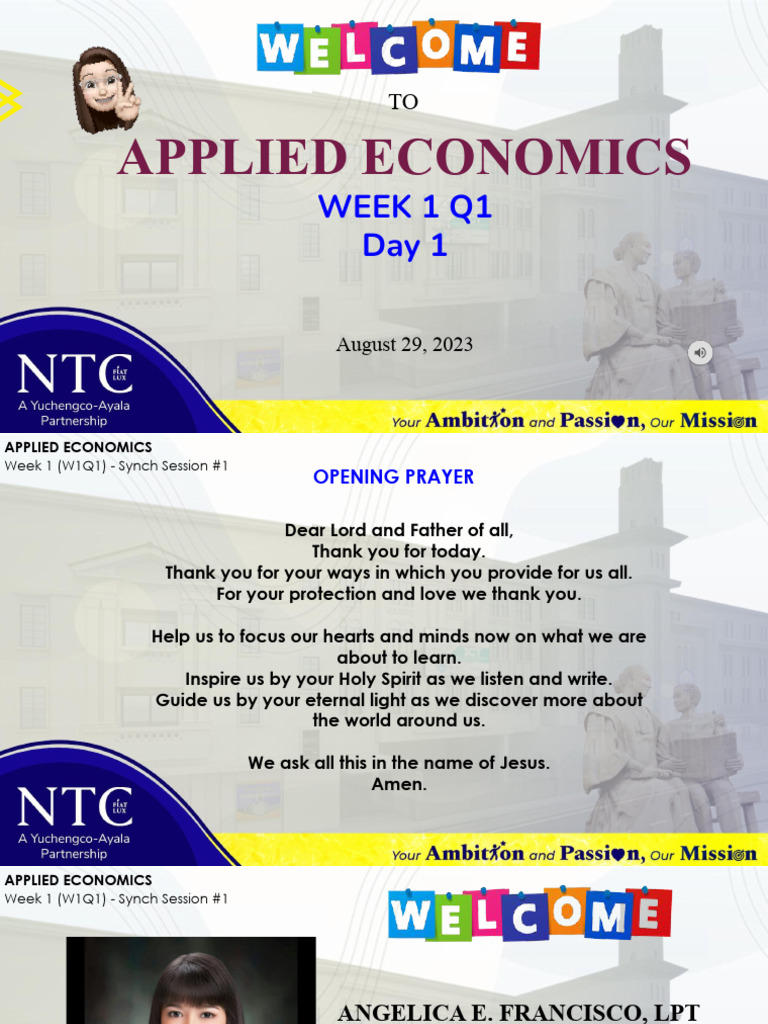 Applied Economics Week 1 Overview | PDF | Microeconomics | Economics