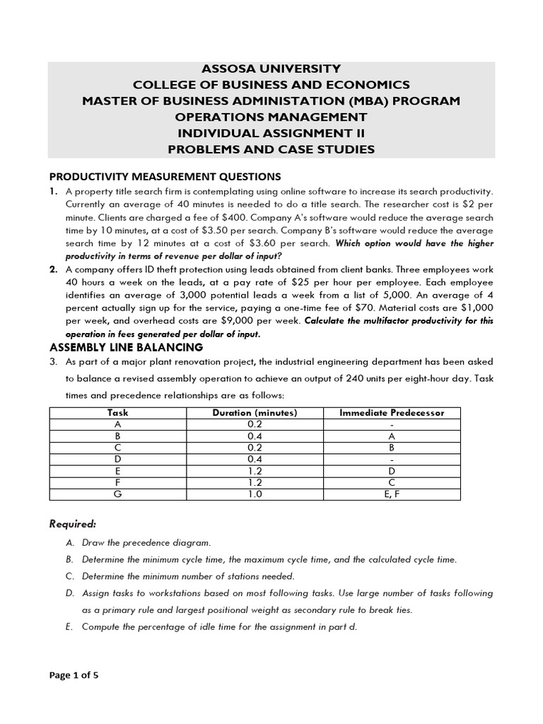 OM Individual Assignment II | PDF | Employment | Automation
