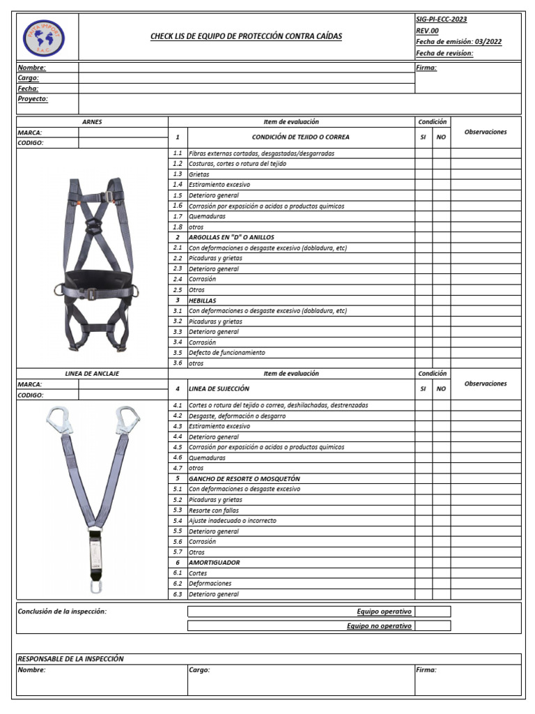Check List de Arnes | PDF
