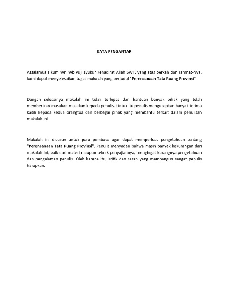 Perencanaan Tata Ruang Provinsi RTRW (KLP 2) - Wps Office | PDF