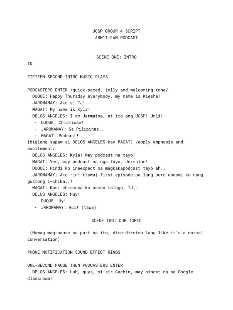 Ucsp Group 4 Script | PDF