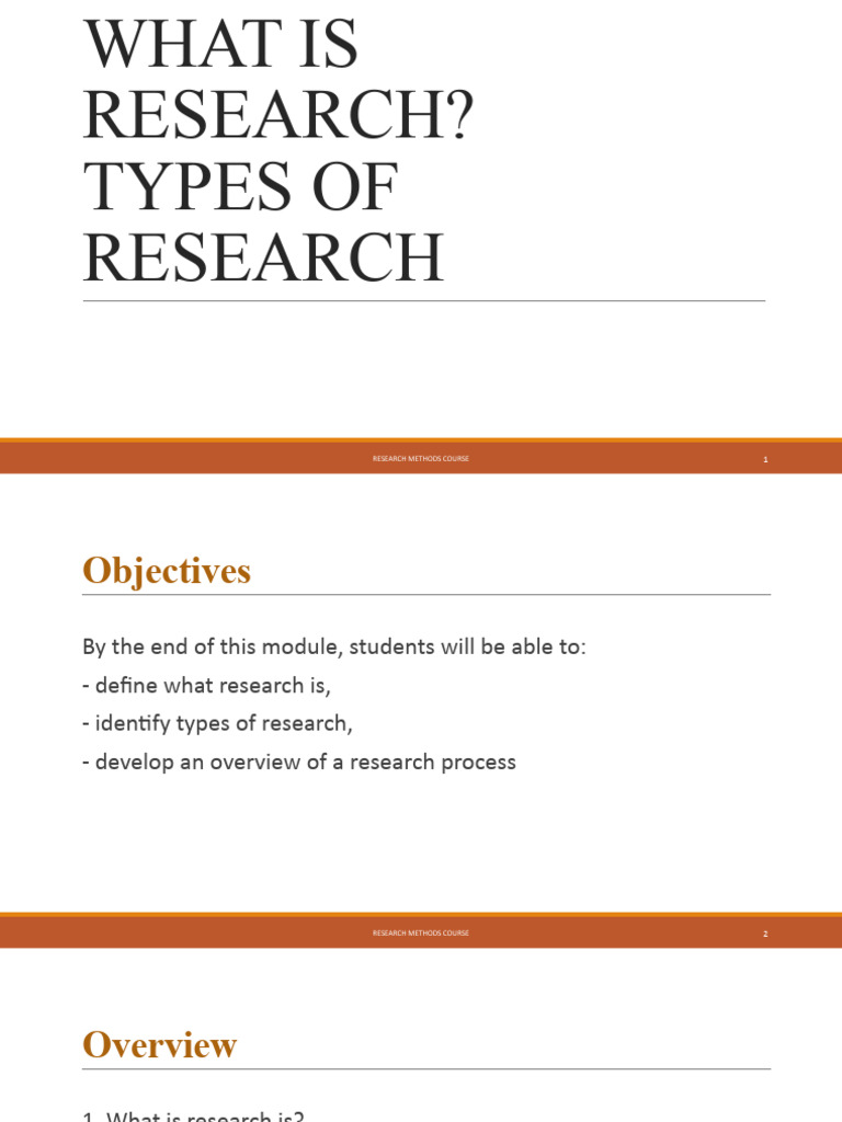 1. Research Methods Intro - Types of Research | PDF | Quantitative ...