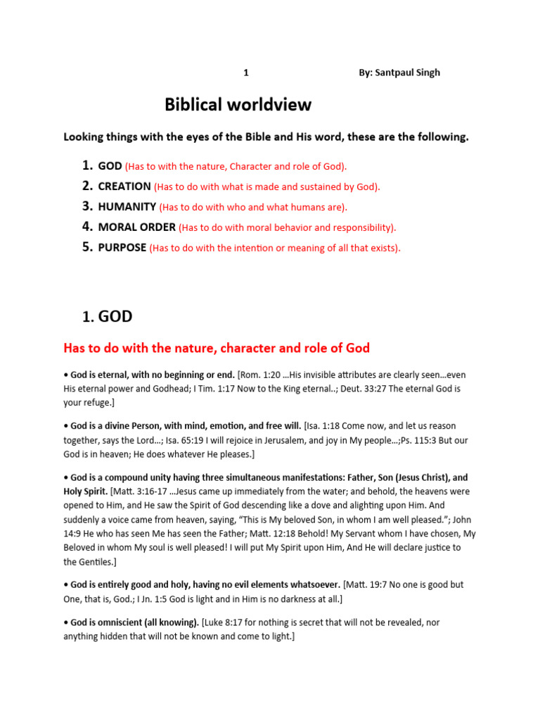 Biblical World View | PDF | God The Father | Jesus